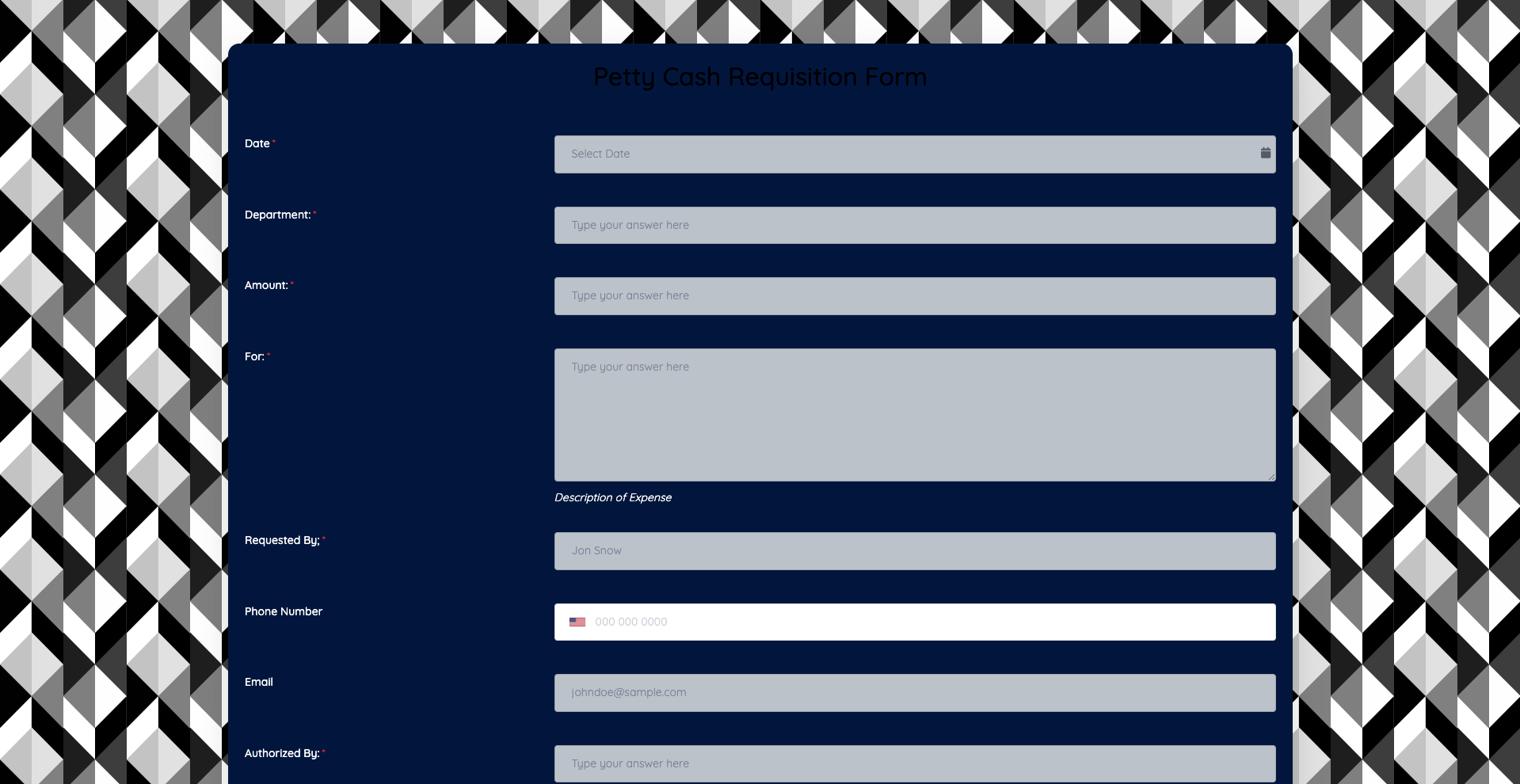 Petty Cash Requisition Form | Formplus